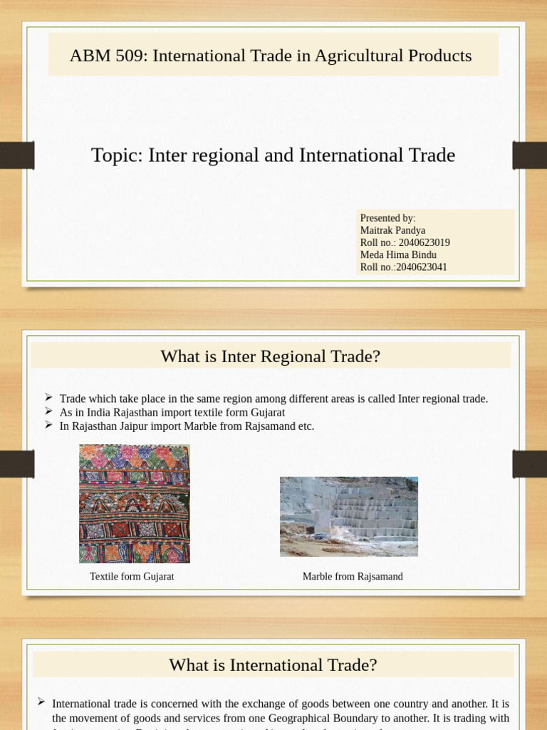 International Trade and Inter Regional Trade | PDF