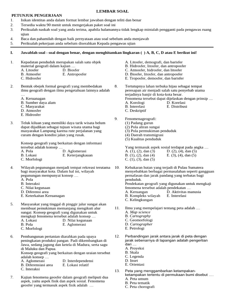 Soal Pas Kls X Pdf