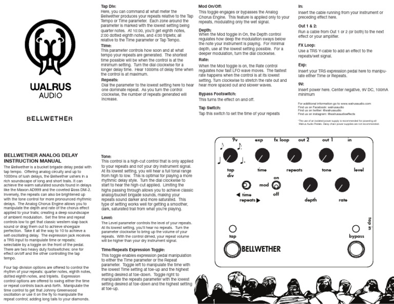 Bellwether - Manual Template | PDF