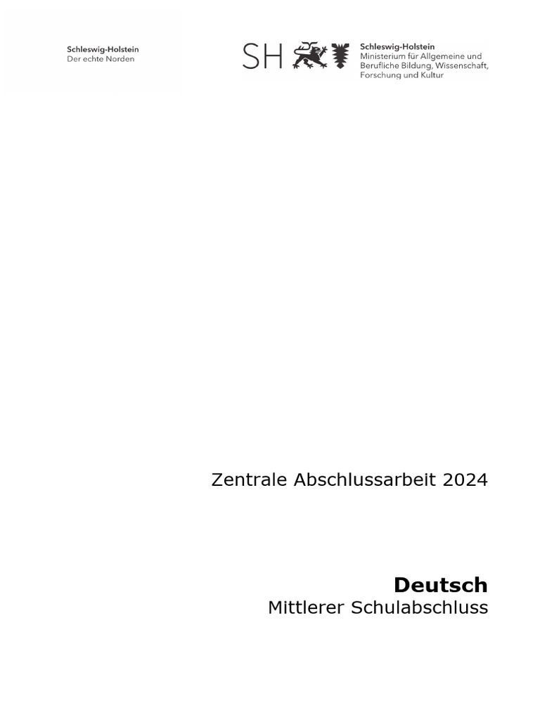 MSA Deutsch 2024 Schülerheft | PDF