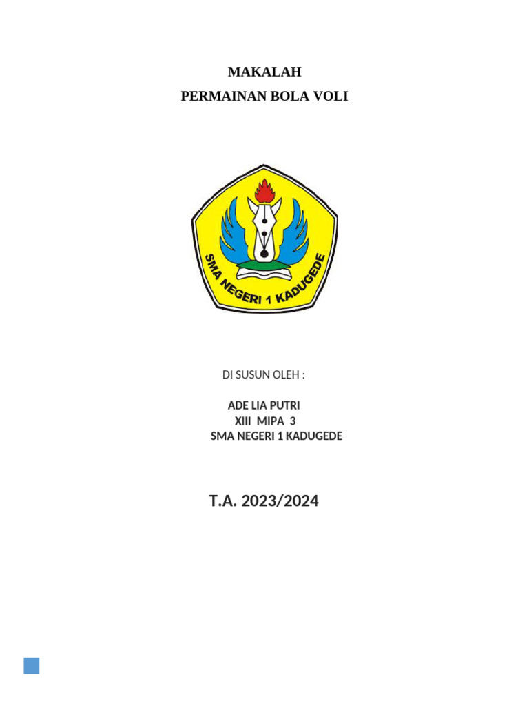 Makalah Bola Voli - Ade Lia Putri | PDF