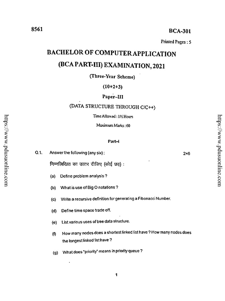 Bca Part 3 Data Structure Through c Cpp 8561 2021 | PDF Bca Part 3 Data Structure Through c Cpp 8561 2021 | PDF