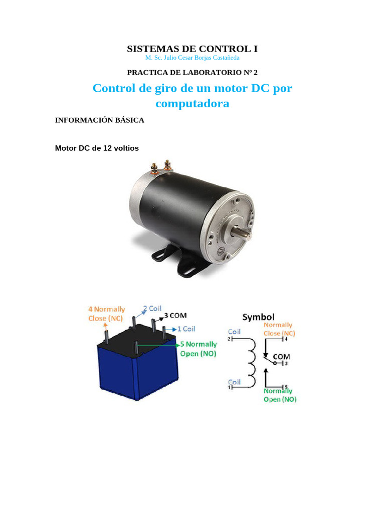 Lab2 Control de Giro de Un Motor DC Por Computadora | PDF Lab2 Control de Giro de Un Motor DC Por Computadora | PDF