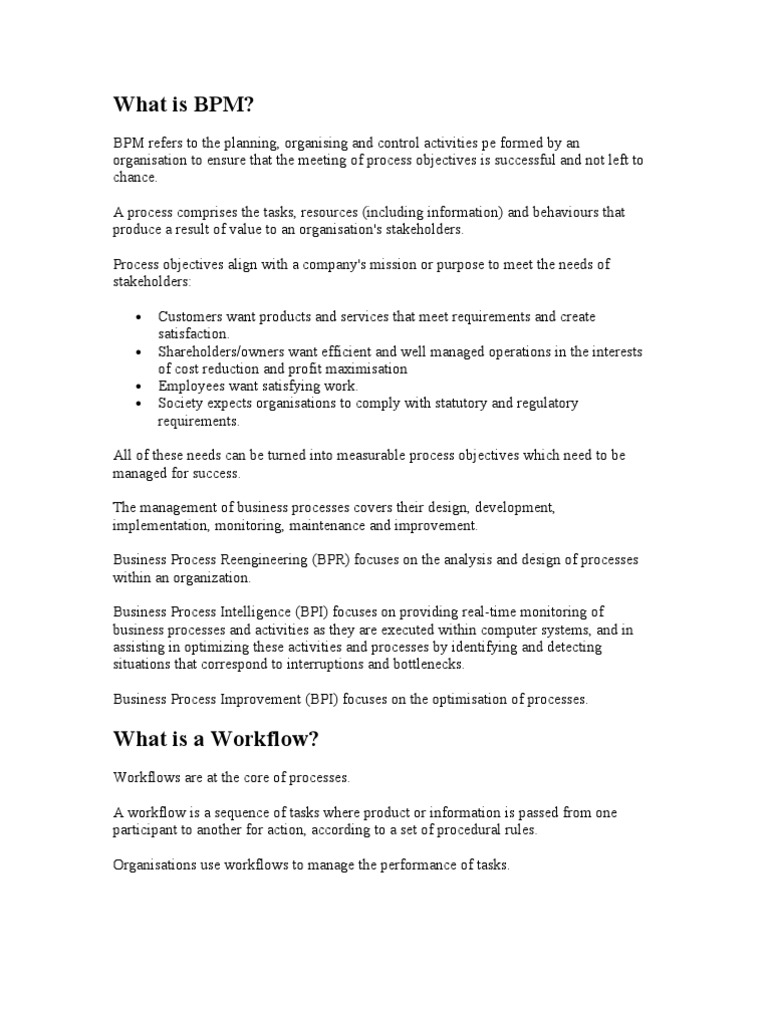 What Is BPM | PDF | Business Process | Business Process Management