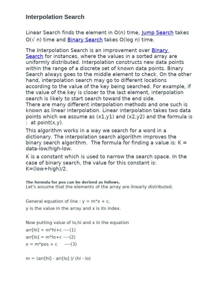 Interpolation Search | PDF