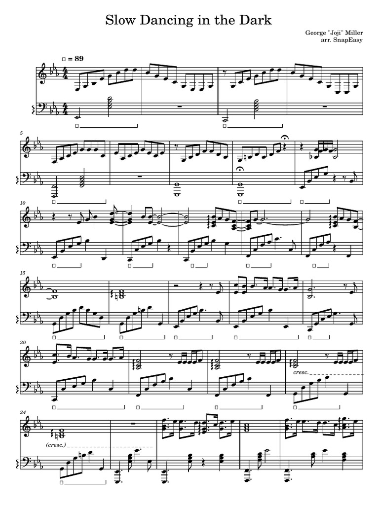 Joji Slow Dancing in The Dark Piano Full Song | PDF