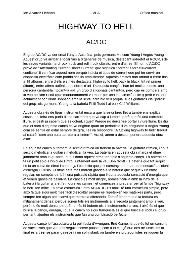 HIGHWAY TO HELL | PDF