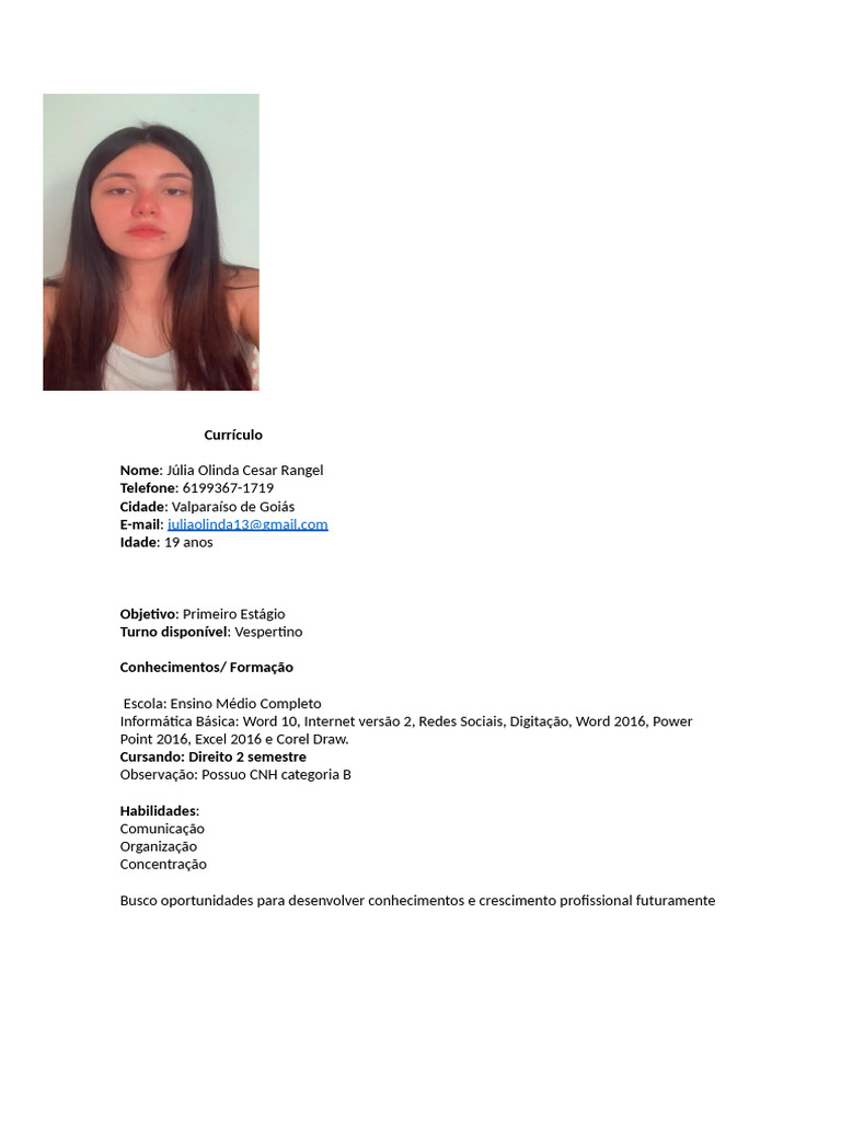 Currículo Júlia | PDF