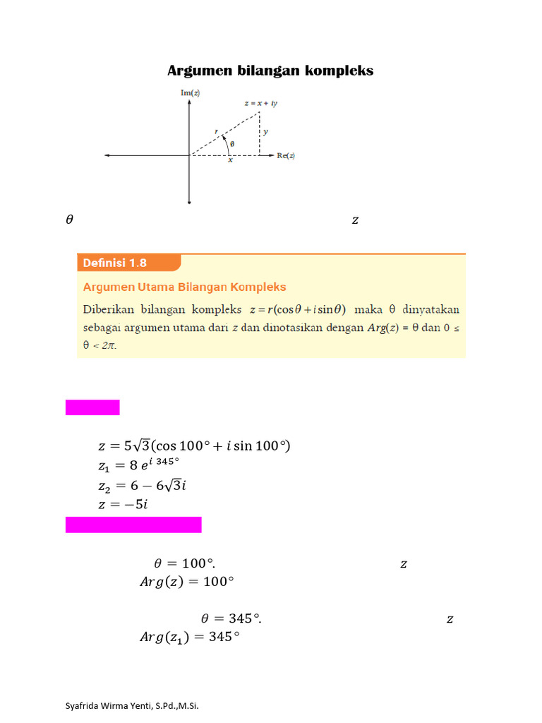 Argumen Bilangan Kompleks | PDF