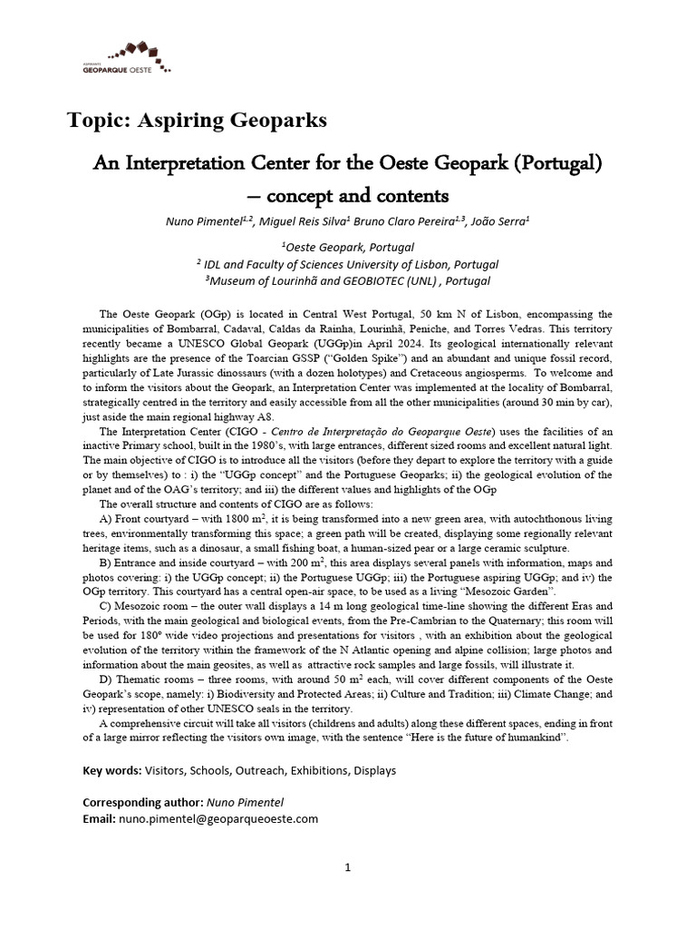 Centre d'interprétation du Geopark Oeste | PDF