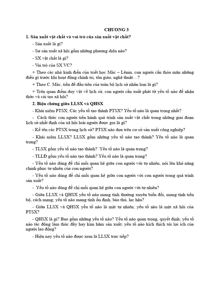 Top 4 Cau Hoi Tu Luan Chuong 3 Triet Hoc Mac Lenin Dai Hoc Ton Duc Tha 126800 | PDF