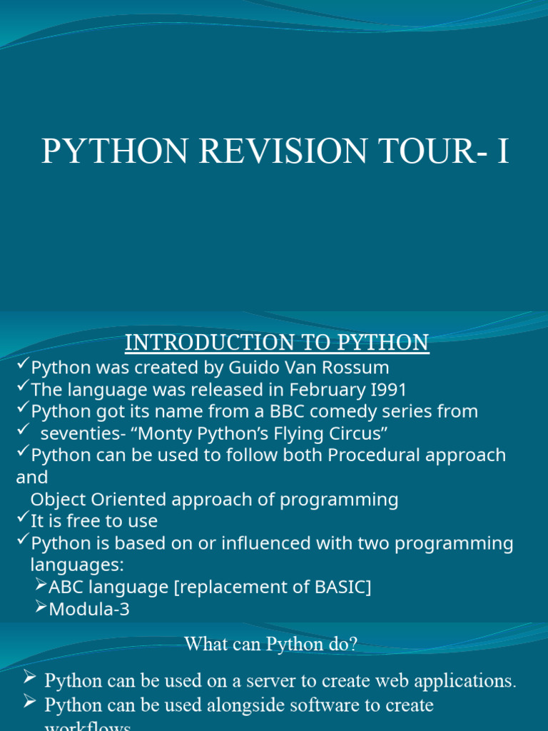 Python-Revision Tour-1-1 | PDF