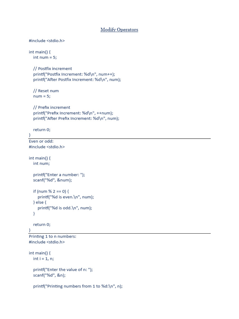 C Programs For BOOT Camp | PDF | Computer Programming | Computing