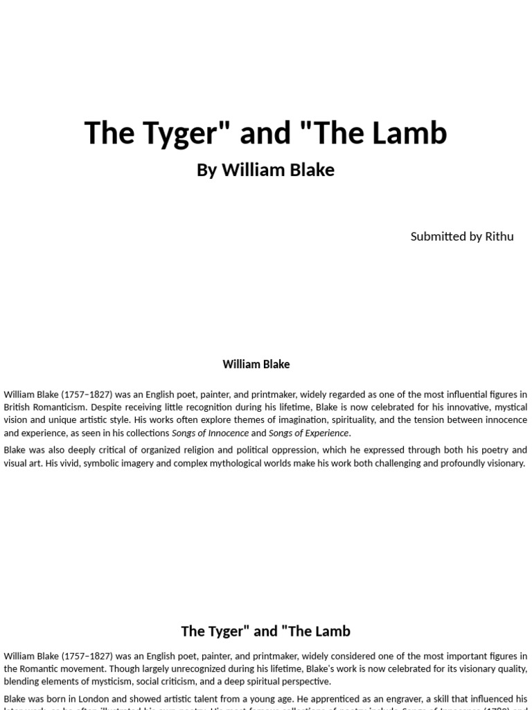 The Tyger | PDF