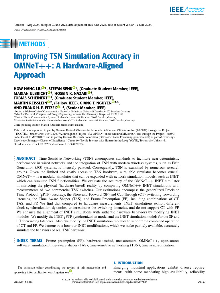 Improving TSN Simulation Accuracy in OMNeT A Hardware-Aligned Approach | PDF
