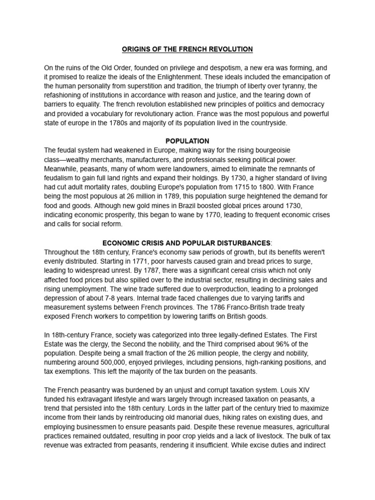 Origins and Impact of the French Revolution | PDF | Reign Of Terror ...