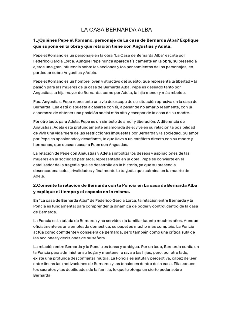 La Casa Bernarda Alba | PDF
