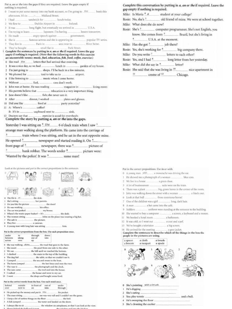 Articles - Prepositions | PDF