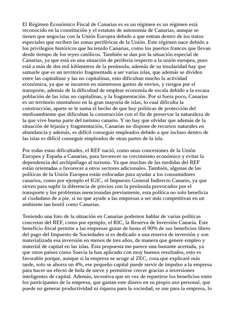 Análisis Del REF Diego Borja Arteaga | PDF | Islas Canarias | Negocios