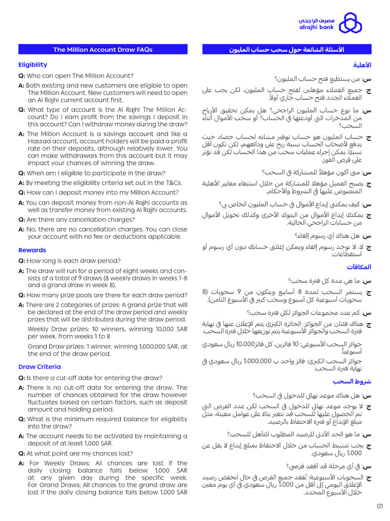 The Million Account Draw FAQs | PDF