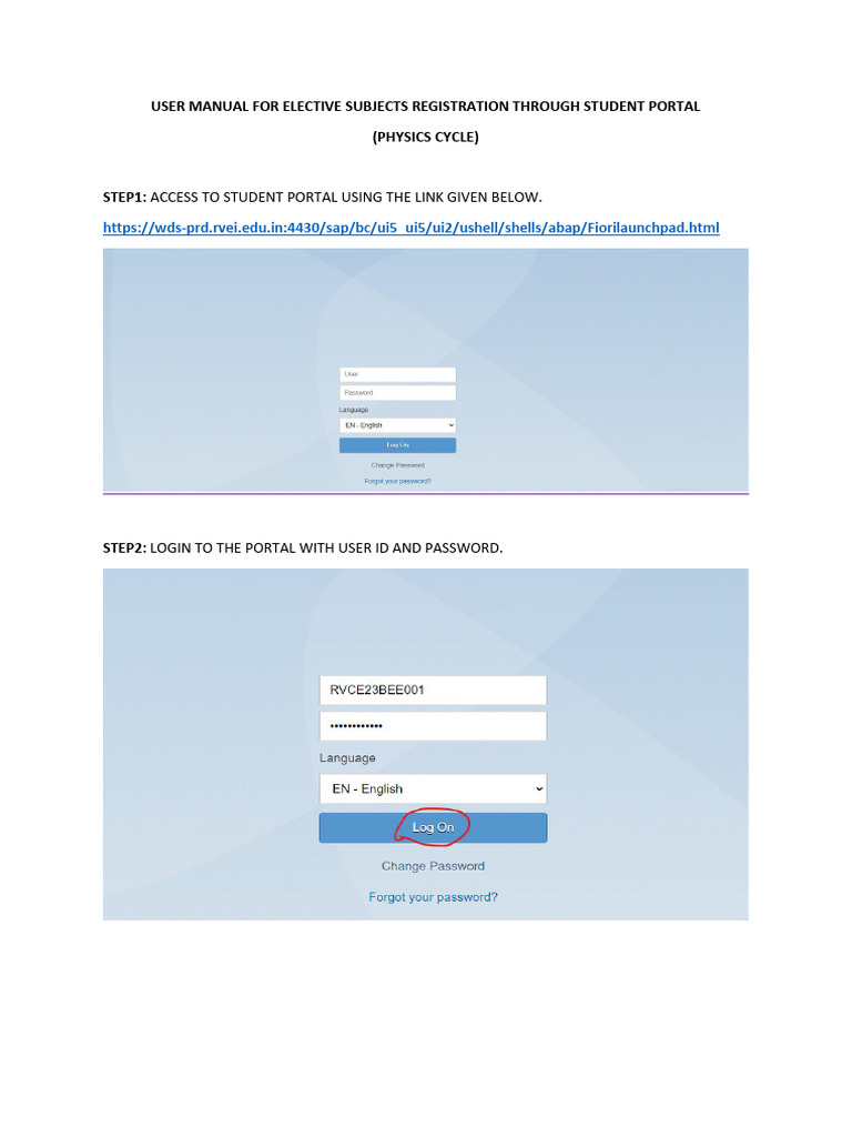 3A. Manual For Student Portal Physics Cycle | PDF