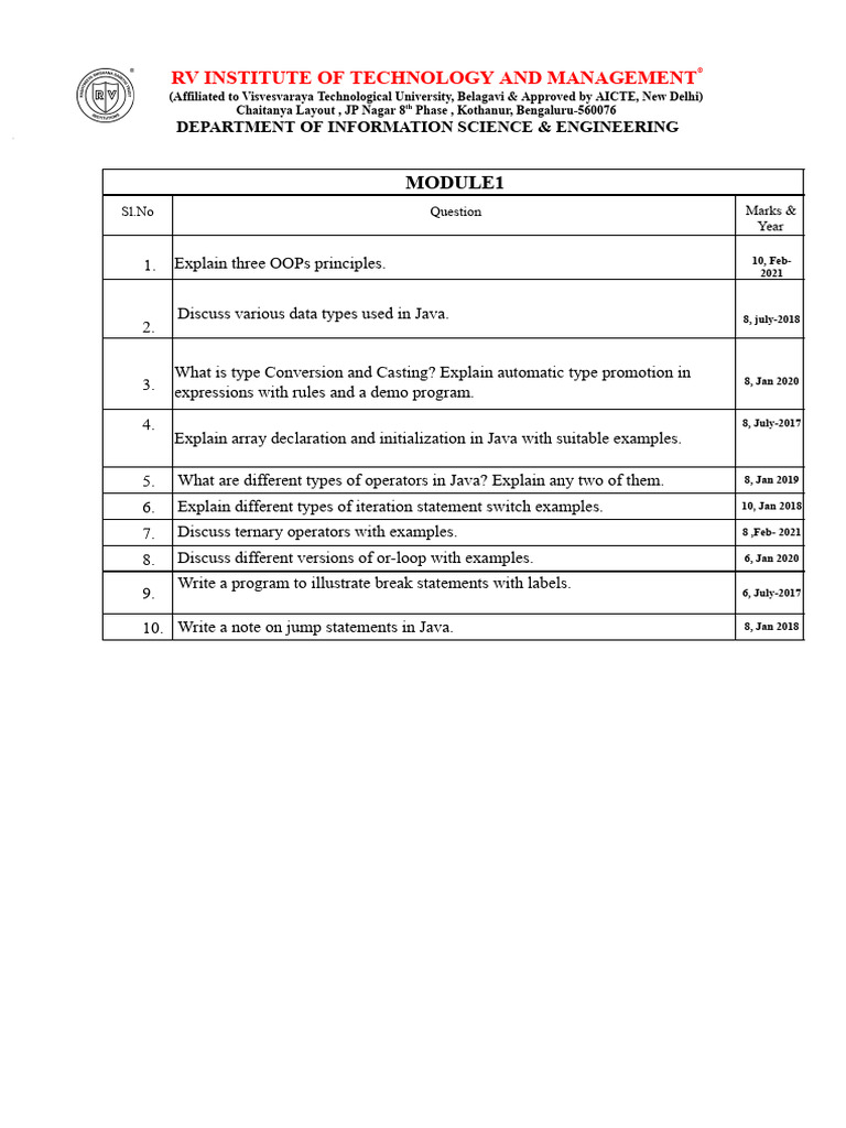 QB - MODULE 1 | PDF QB - MODULE 1 | PDF