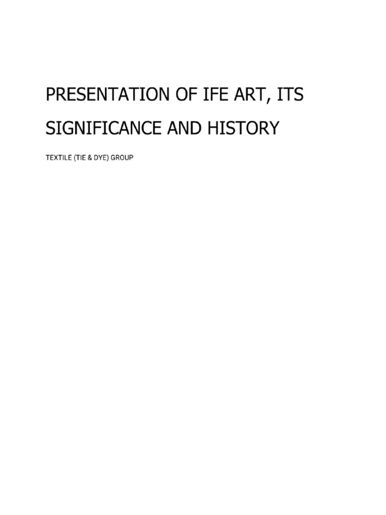 Ife Art C1 | PDF