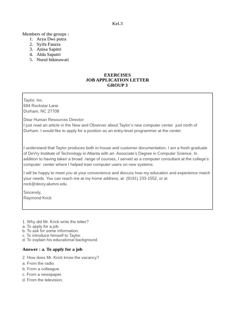 Group 3 - Job Apl | PDF