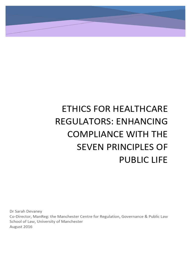 DR Sarah Devaney - Ethics For Regulators | PDF