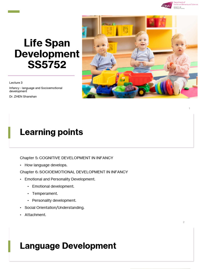 Lec3 Infancy Social Development - Student | PDF