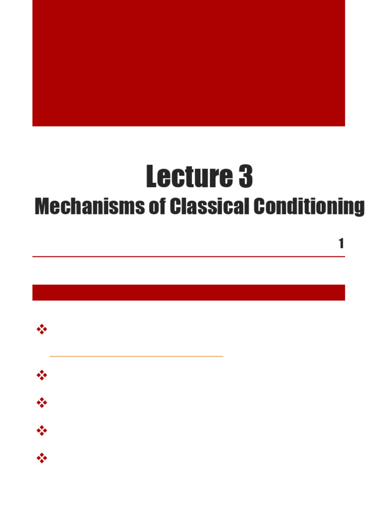 3 Mechanisms of Classical Conditioning | PDF