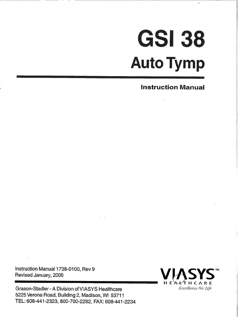 Grason-Stadler GSI 38 Instruction Manual r9 | PDF
