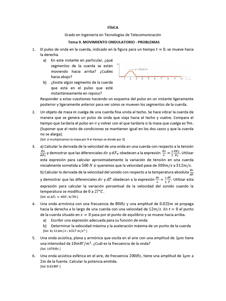 Problemas Tema 9 | PDF