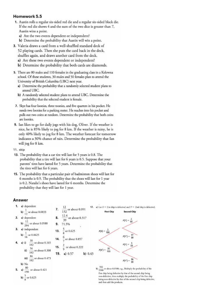 Probability HW 5.5 | PDF
