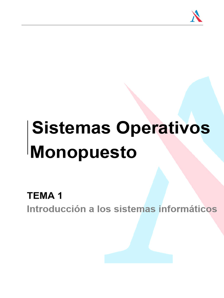 Tema 1. Introducción A Los Sistemas Informáticos | PDF