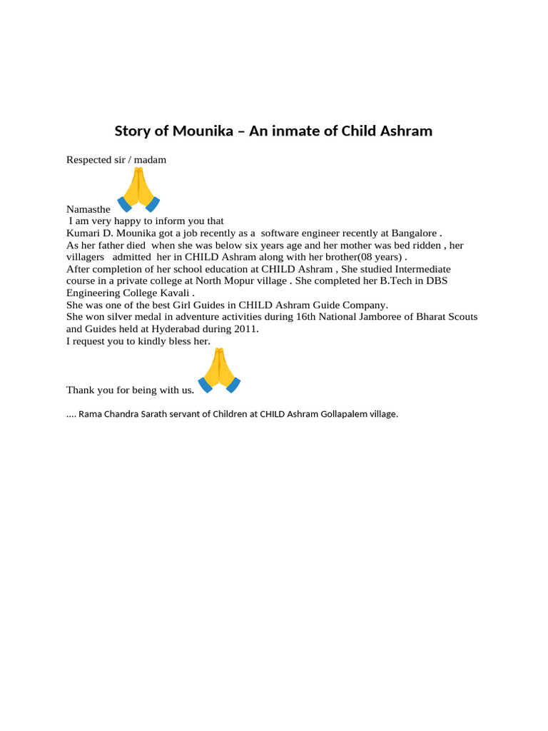 Story of Mounika | PDF Story of Mounika | PDF