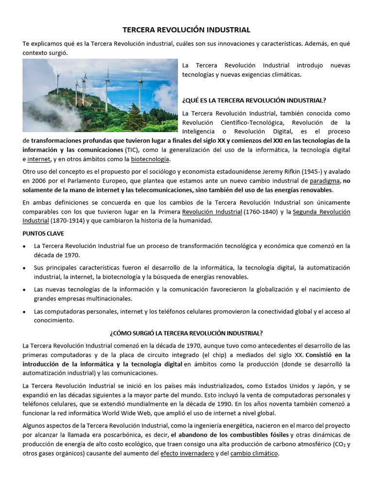 Actividad N° 8 -TERCERA REVOLUCIÓN INDUSTRIAL | PDF
