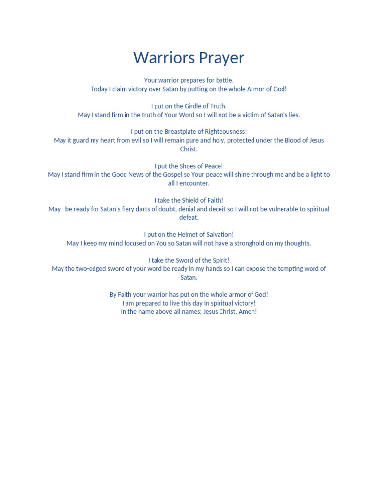 Warriors Prayer | PDF