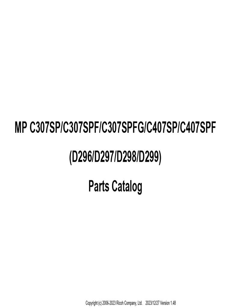 MP C307 Part Manual | PDF