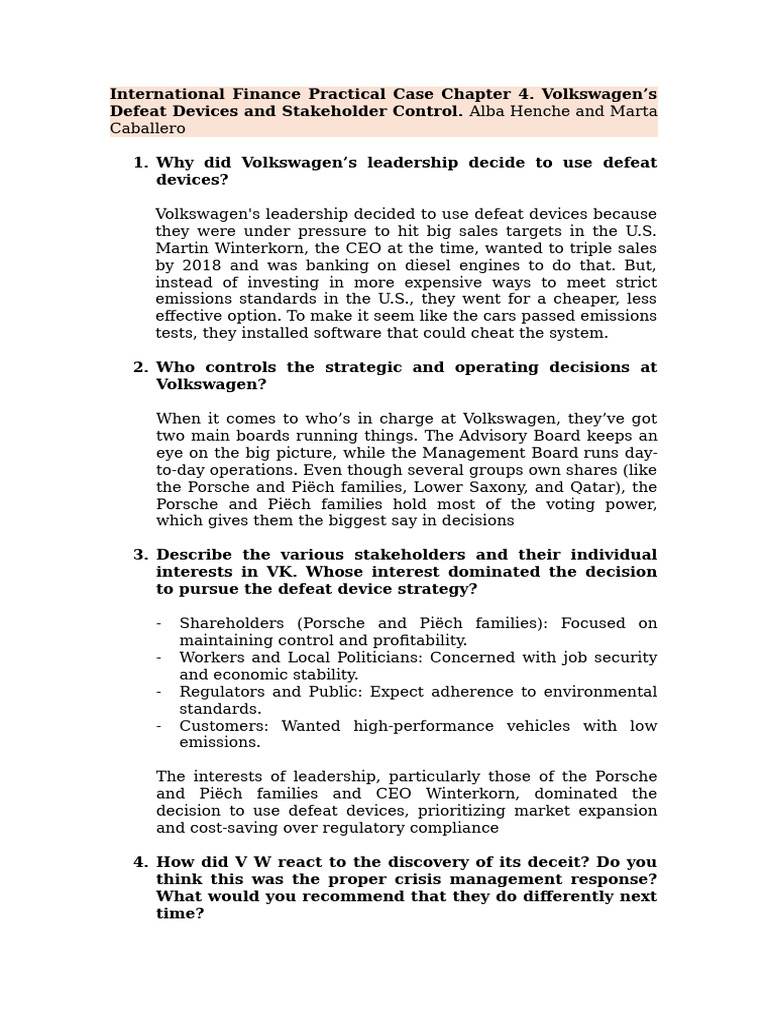 Practical Case Chapter 4 | PDF