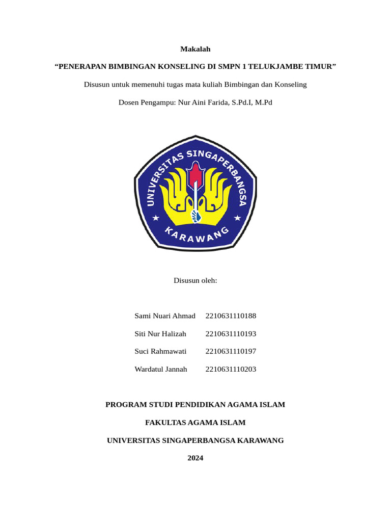 Makalah Bimbingan Dan Konseling | PDF