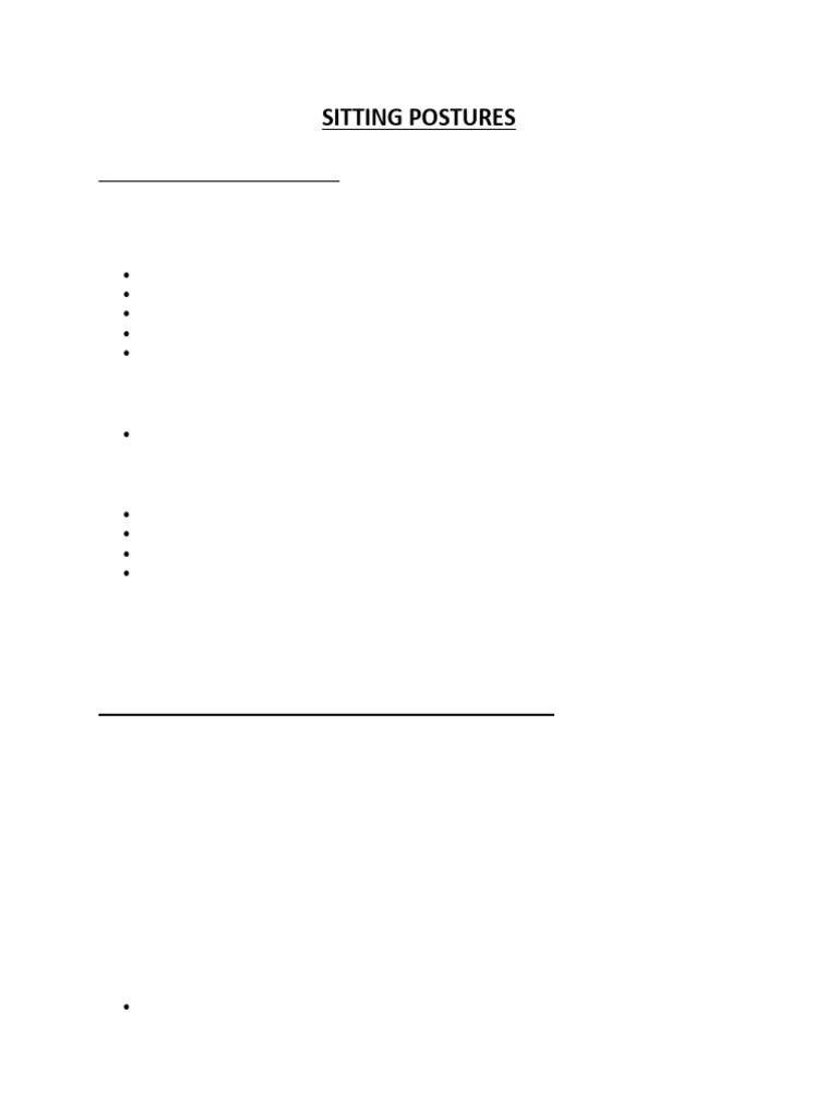 Sitting Postures | PDF