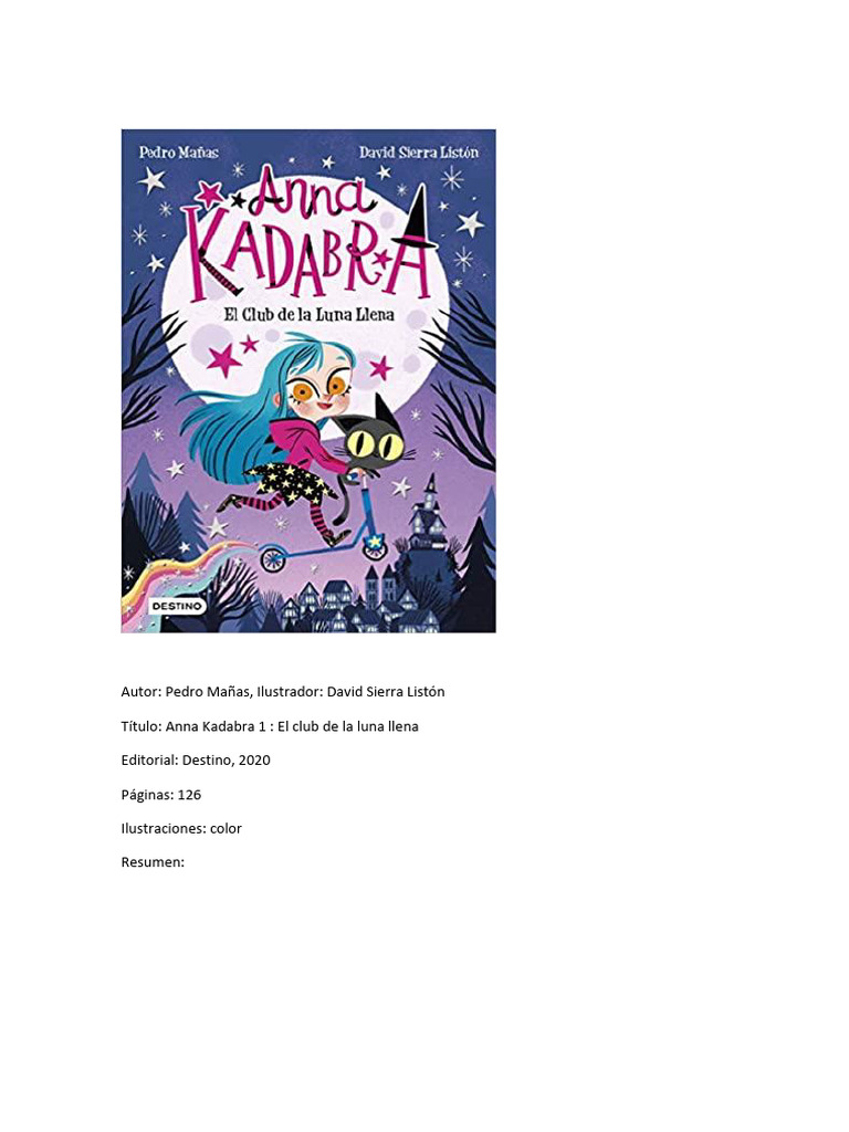 Anna Kadabra 1 El Club de La Luna Llena Ficha Del Libro | PDF