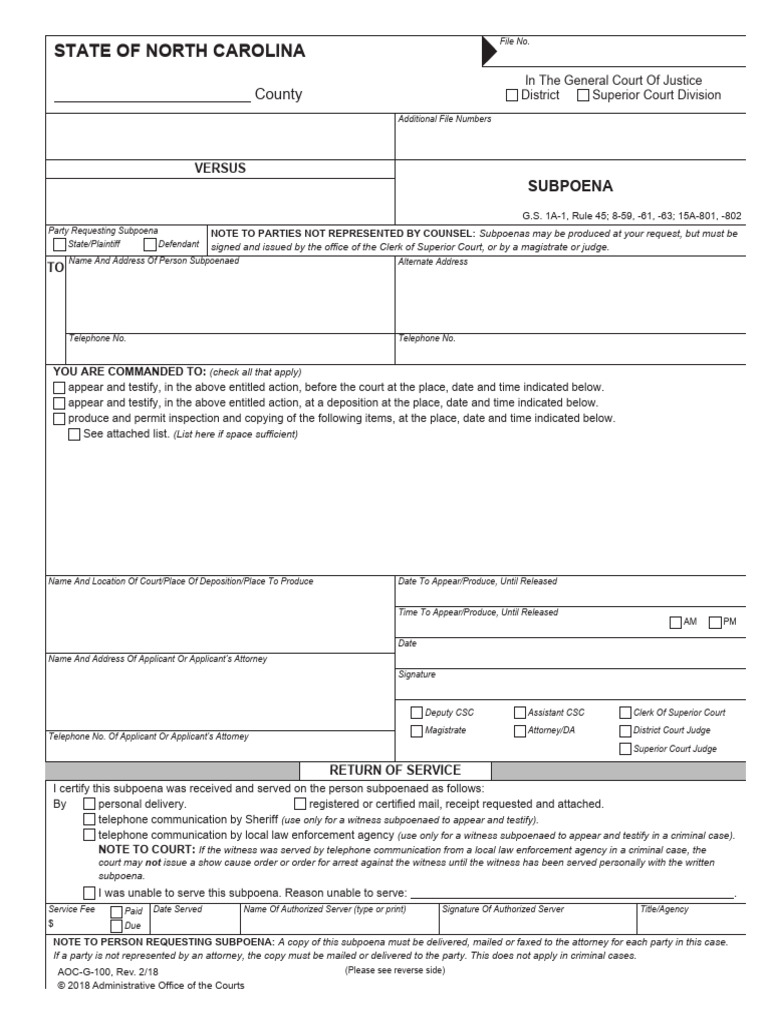 Subpoena | PDF