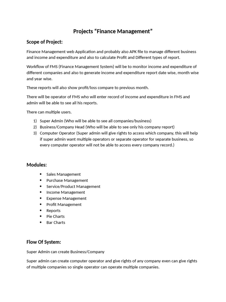 Finance Management System | PDF