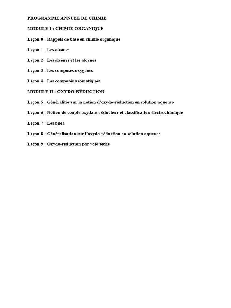 Lecon 1 Chm Orga 2024 | PDF