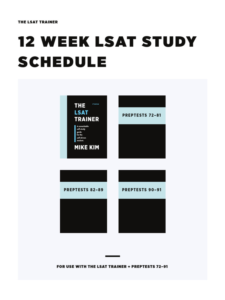 12 Week Lsat Trainer Study Schedule Long | PDF