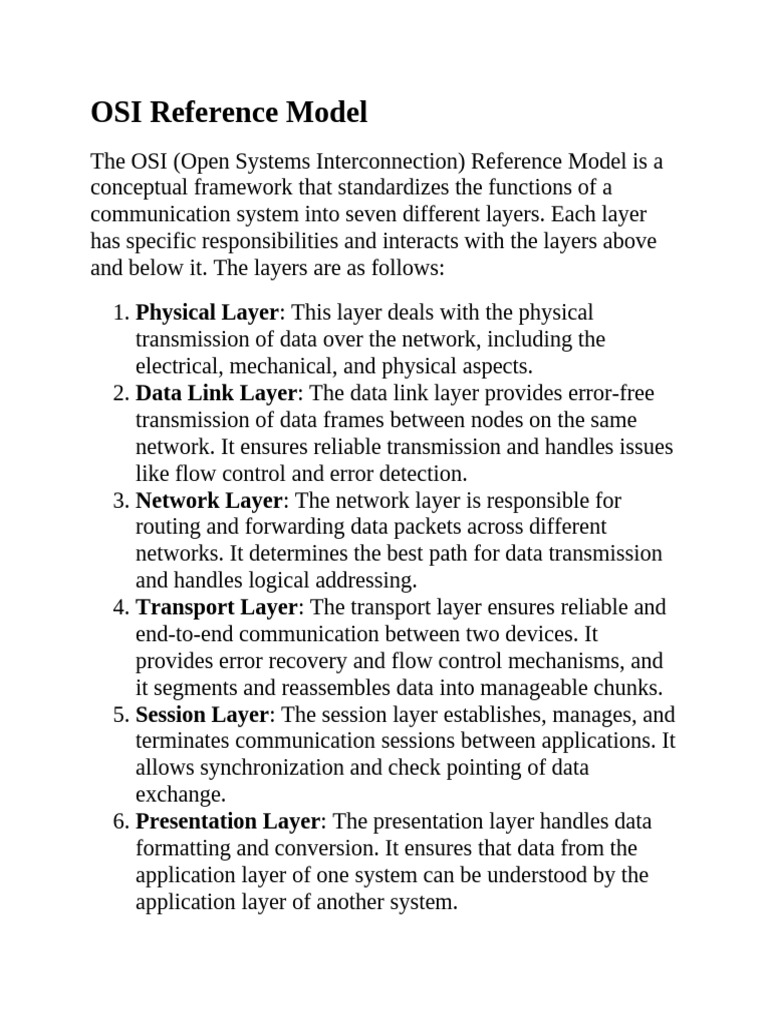 OSI Reference Model | PDF