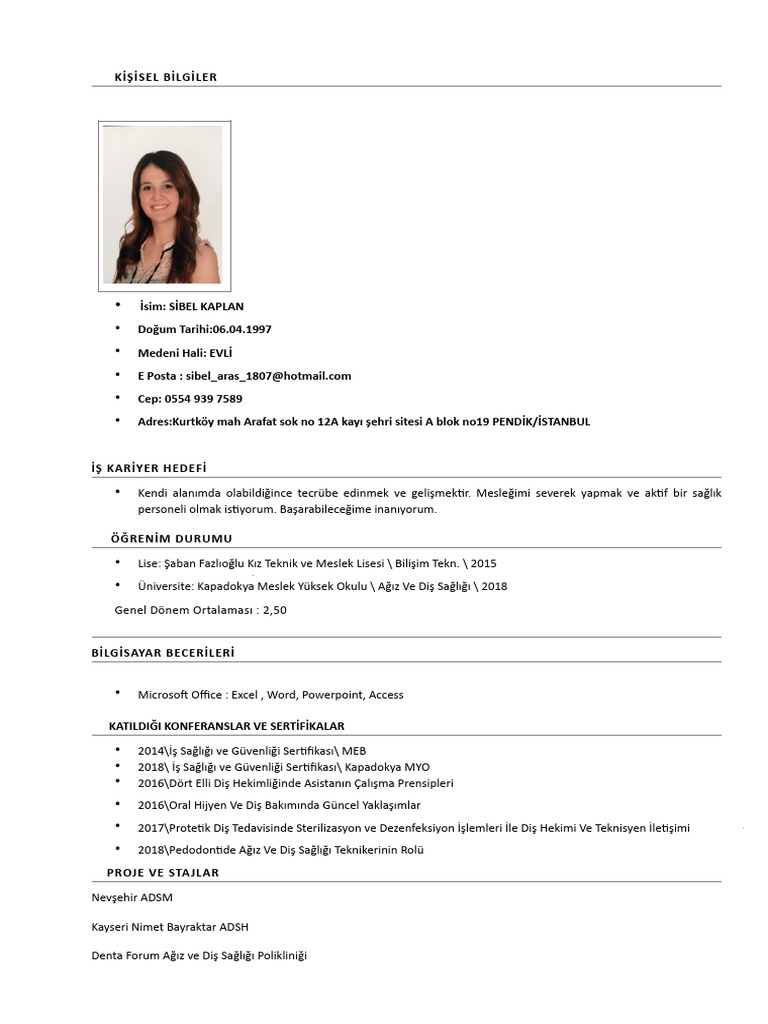 Fotoğraflı CV Formu 3-2 | PDF