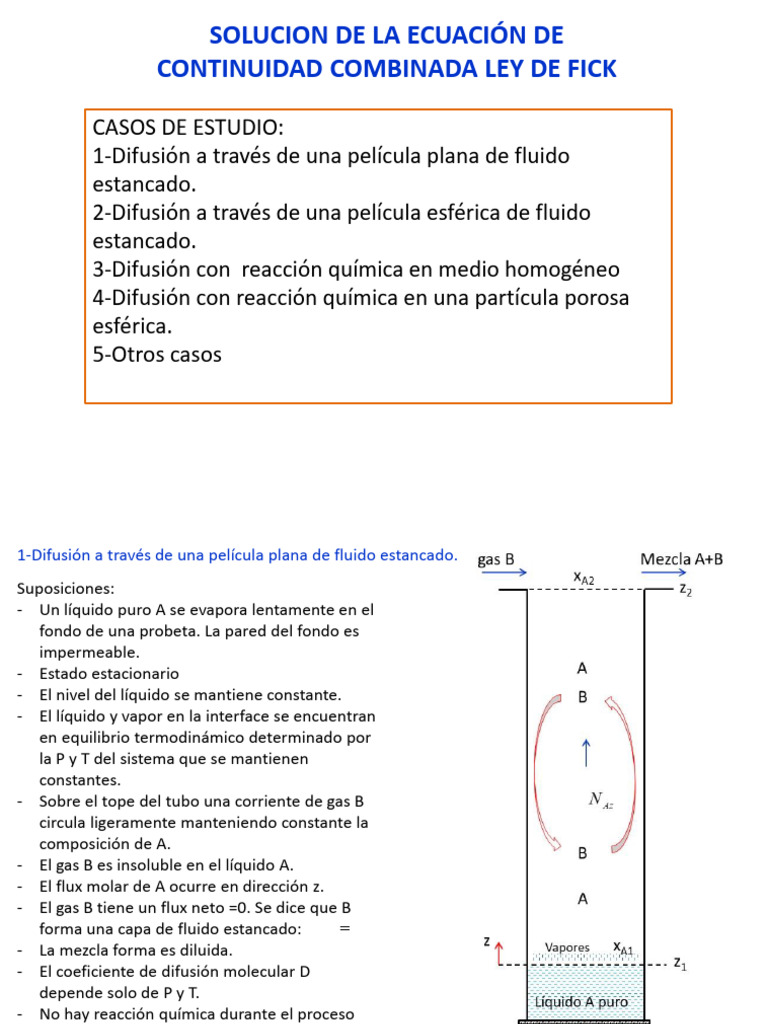 S2.Ecuación de Continuidad - Ley de Fick | PDF